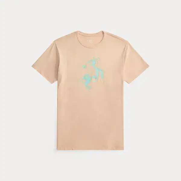 RRL Ralph Lauren グラフィックTシャツ L ピンク フェード Ralph Lauren Cotton-Hemp Graphic T-Shirt - Faded Pink | Editorialist